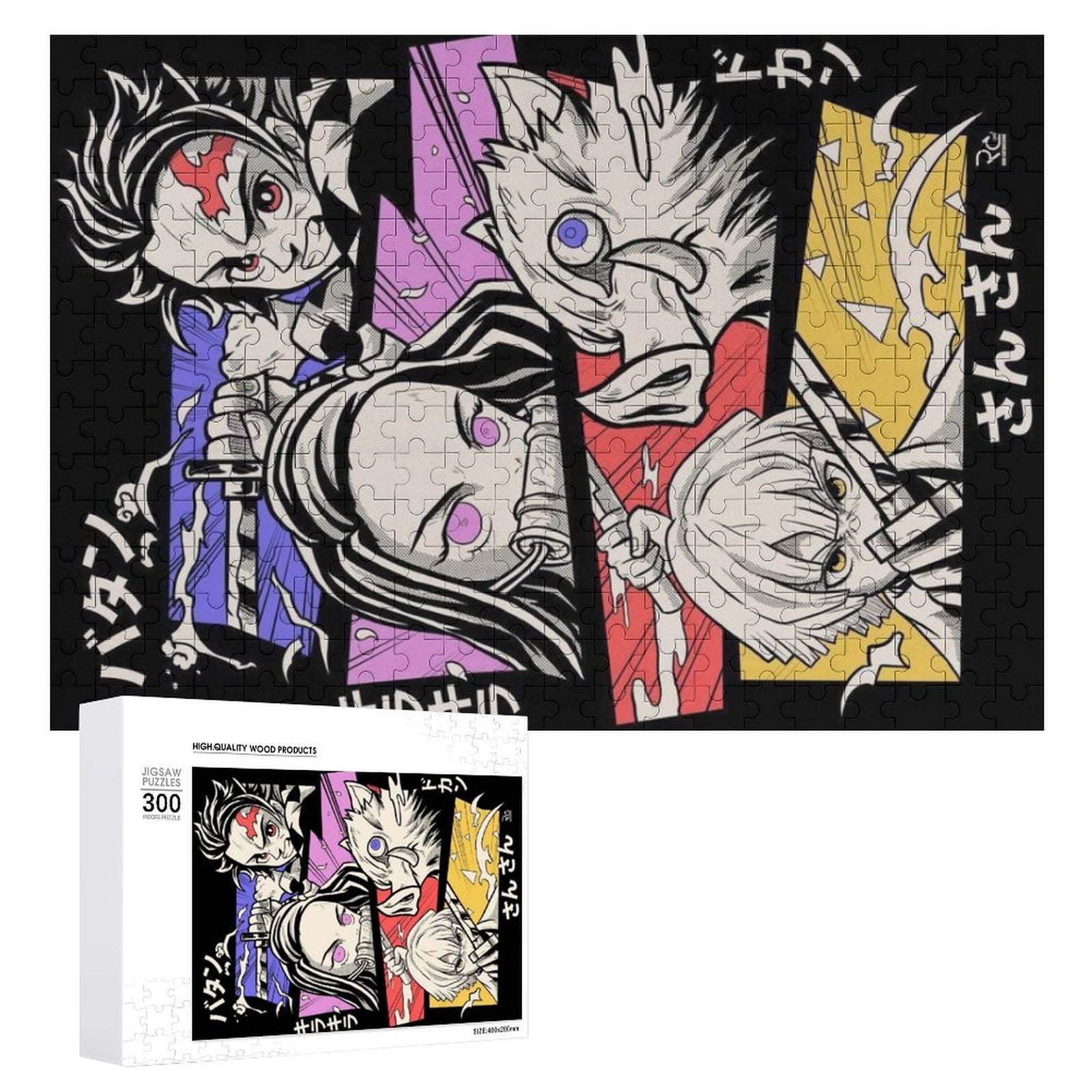 Demon Slayer 300 Pieces Wooden Puzzles for Kids Adults Puzzles Gift for ...