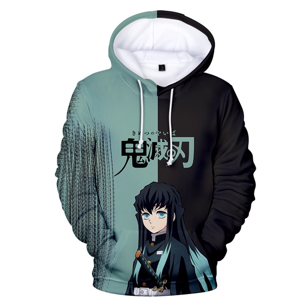 Demon Slayer 3D Print Hoodie, Anime Character Graphic Sweatshirt ...