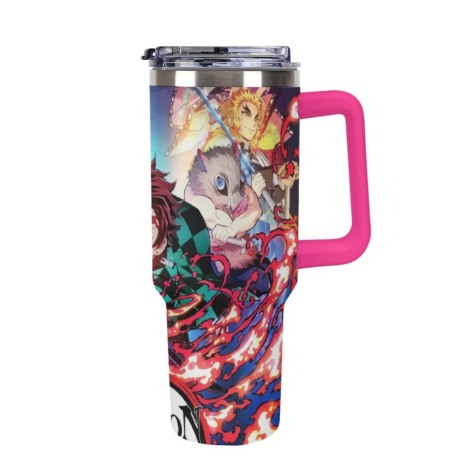 Demon Slayer 40 Oz Tumbler With Handle And Straw, Stainless Steel ...