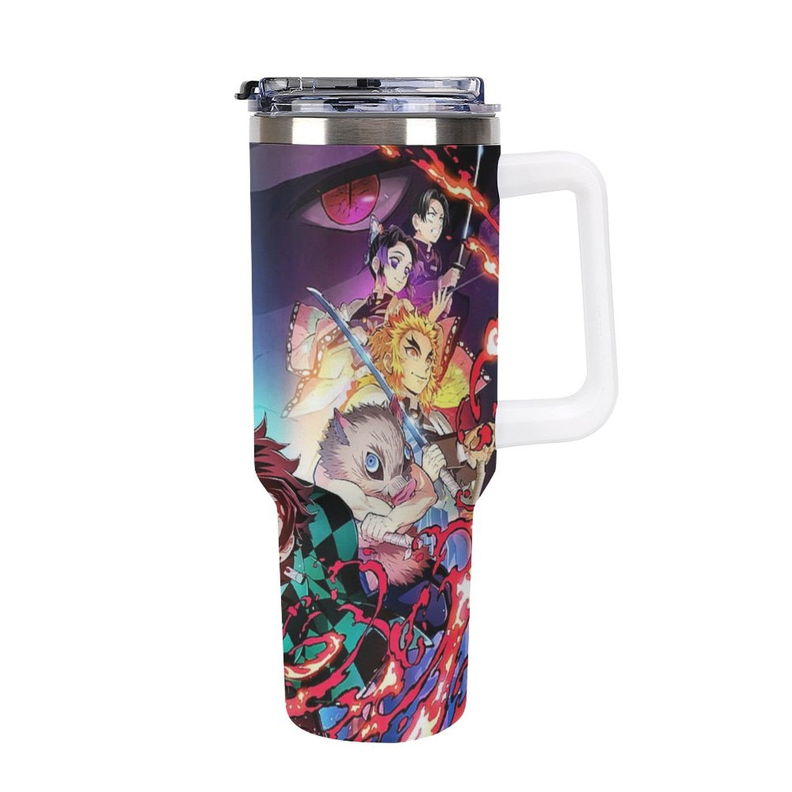 Demon Slayer 40 Oz Tumbler With Handle And Straw, Stainless Steel ...
