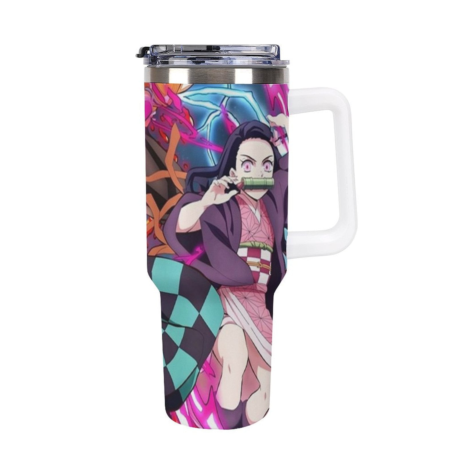 Demon Slayer 40 Oz Tumbler With Handle And Straw, Stainless Steel ...