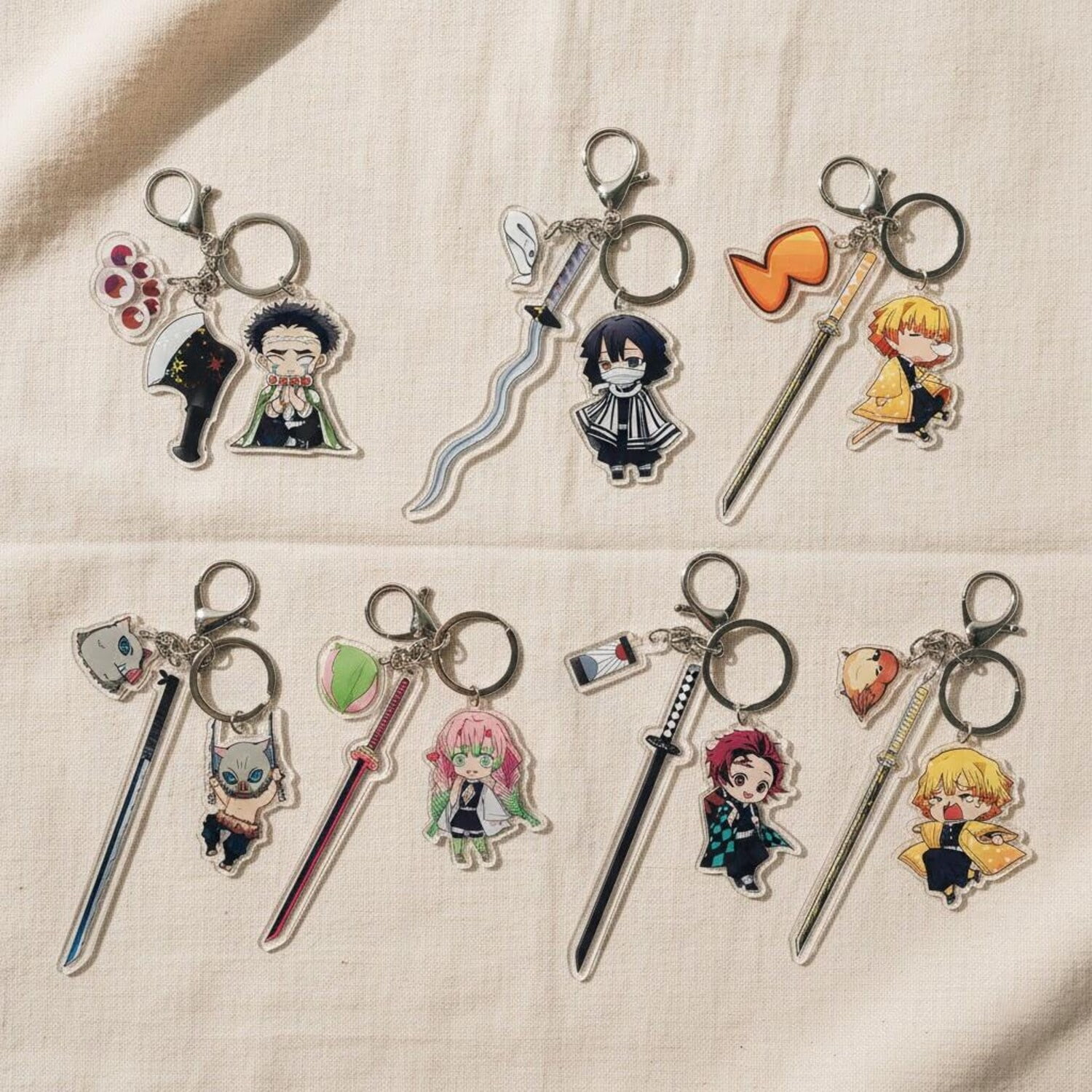 Demon Slayer Acrylic Keychain, Anime Sword Keyring, Kimetsu no Yaiba ...