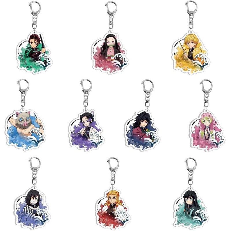 Demon Slayer Acrylic Keychains,Anime Character Key Ring Set for Fans ...