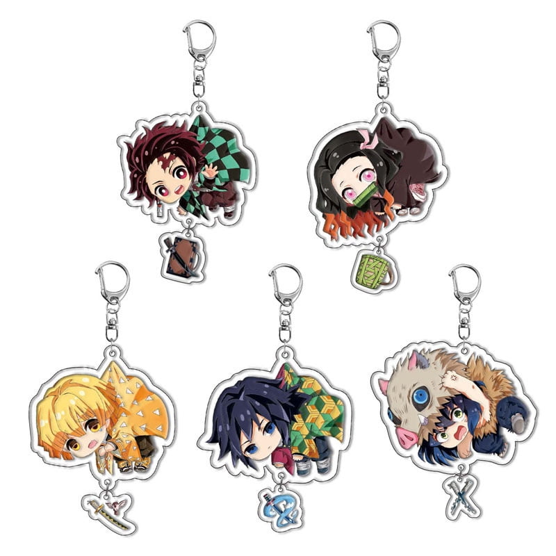 Demon Slayer Acrylic Keychains,Anime Character Key Ring Set for Fans ...