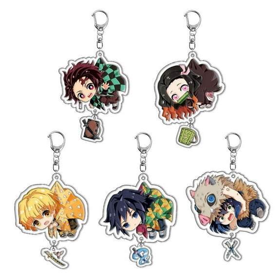 Demon Slayer Acrylic Keychains,Anime Character Key Ring Set for Fans ...