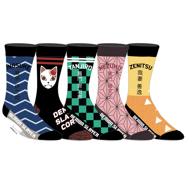 Demon Slayer Adult Crew Socks 5-Pack - Walmart.com
