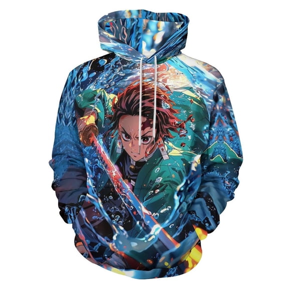 Demon Slayer Adult Sweater Pullover Hoodie 3D Printed Loose Hooded Long ...