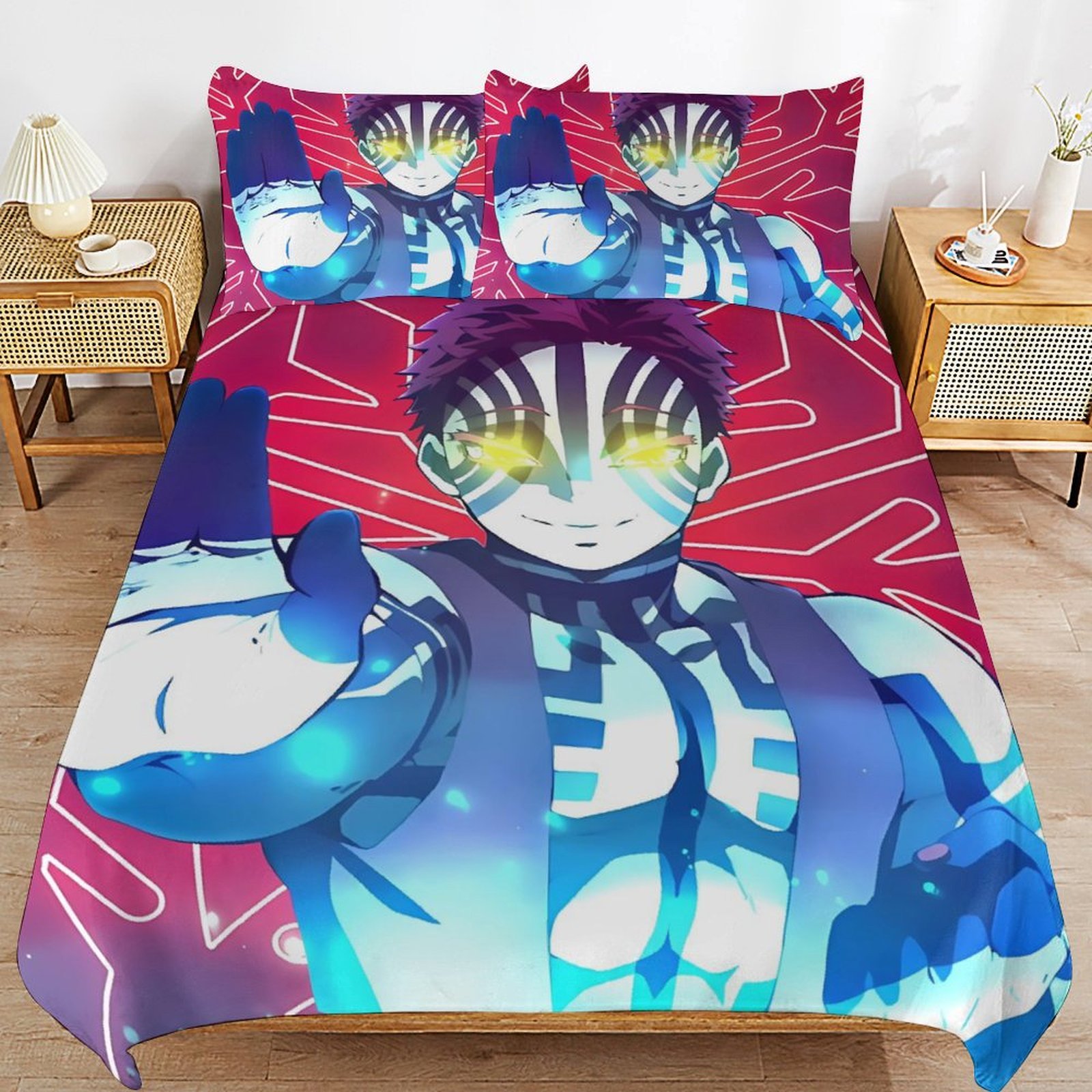 Demon Slayer Akaza Bed Duvet Cover Microfiber Bedding Sets 3D Printed ...