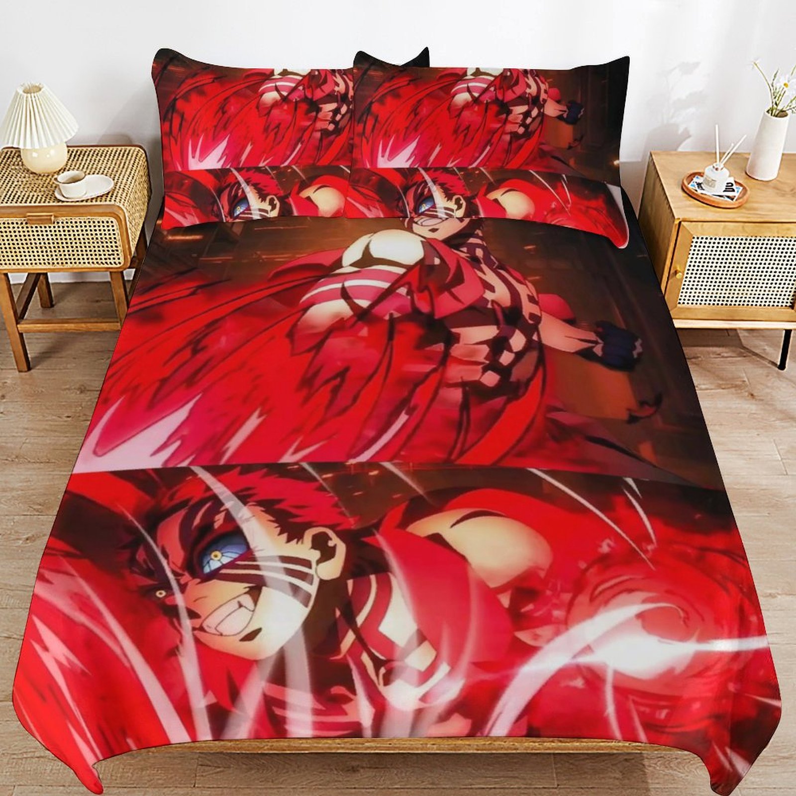 Demon Slayer Akaza Bed Duvet Cover Microfiber Bedding Sets 3D Printed ...