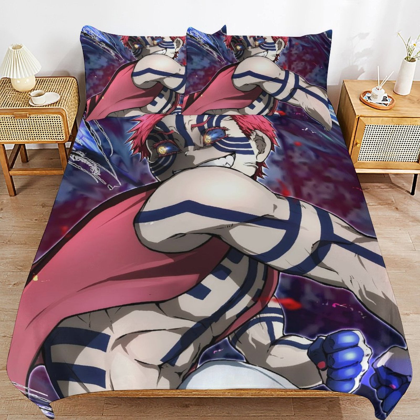 Demon Slayer Akaza Bed Duvet Cover Microfiber Bedding Sets 3D Printed ...
