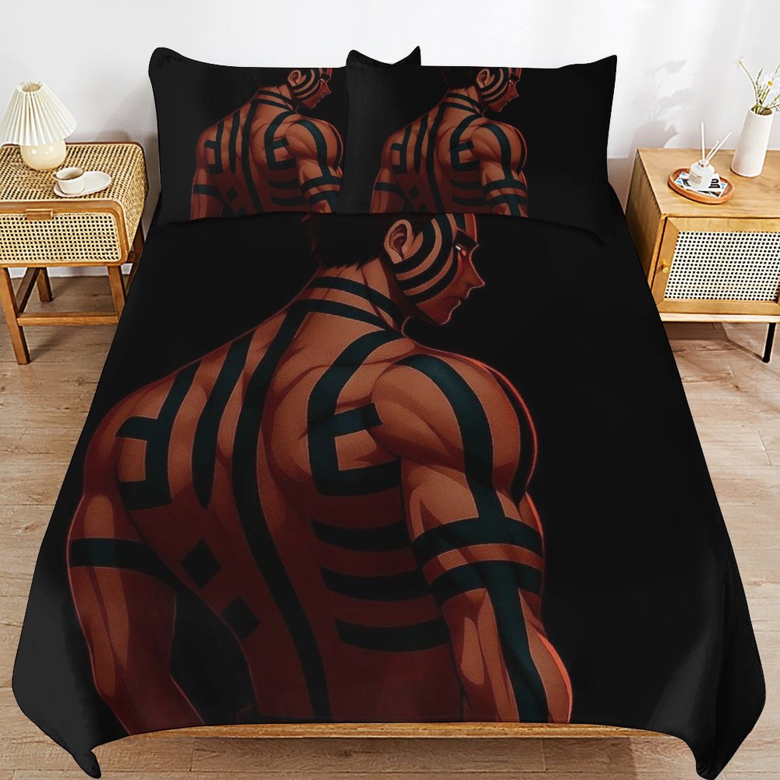 Demon Slayer Akaza Bed Duvet Cover Microfiber Bedding Sets 3D Printed ...