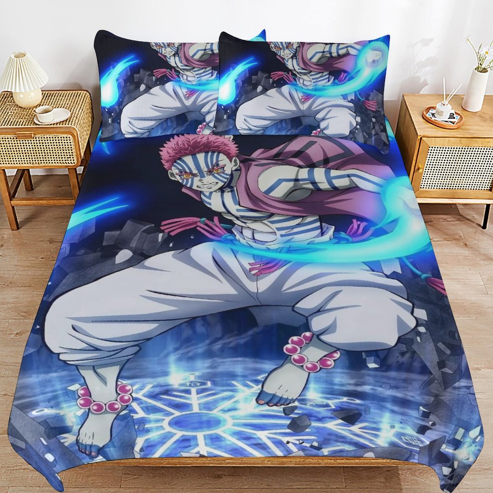 Demon Slayer Akaza Bed Duvet Cover Microfiber Bedding Sets 3D Printed ...