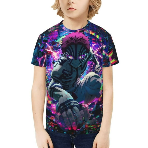 Demon Slayer Akaza Kids T-Shirt 3d Printed Graphic T-Shirts Boys And ...