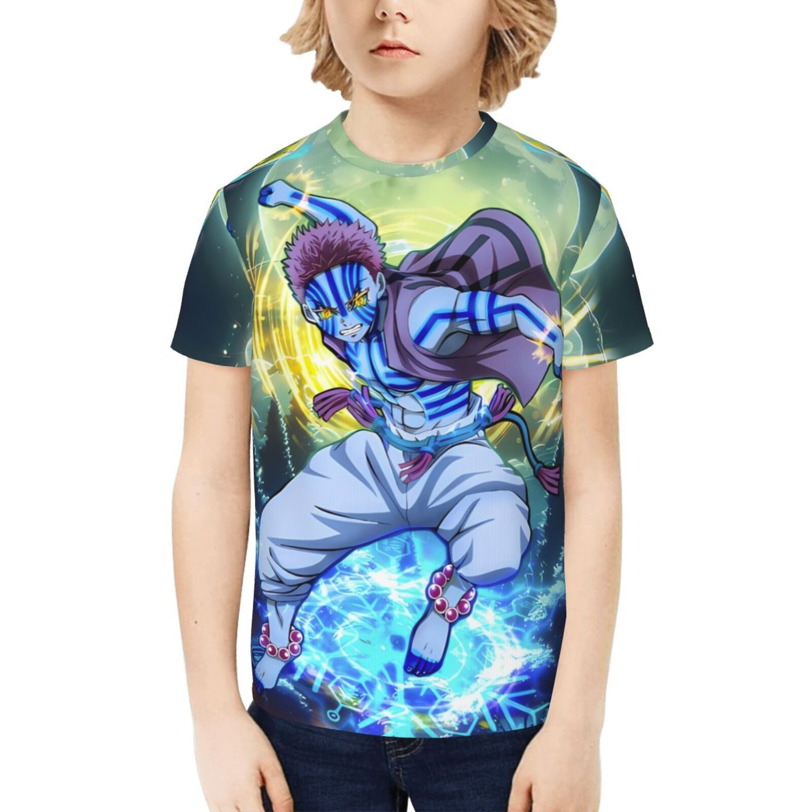Demon Slayer Akaza Kids T-Shirt 3d Printed Graphic T-Shirts Boys And ...