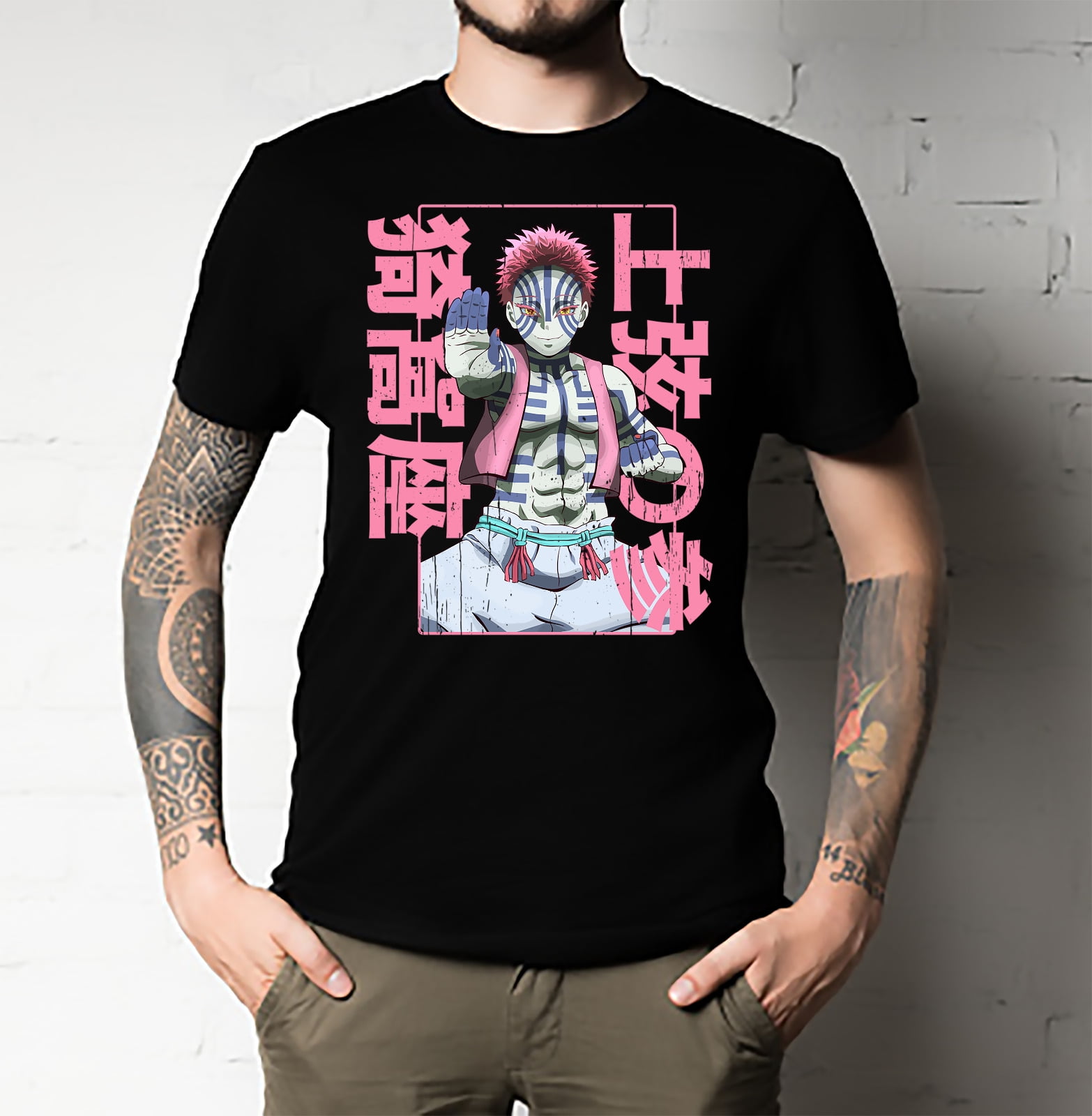 Demon Slayer Akaza Kimetsu No Yaiba T-Shirt Neon Art Tee Unisex ...