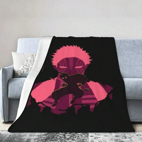 Demon Slayer Akaza Silhouette Throw Blankets | 4 Sizes (30x40 to 60x80 ...
