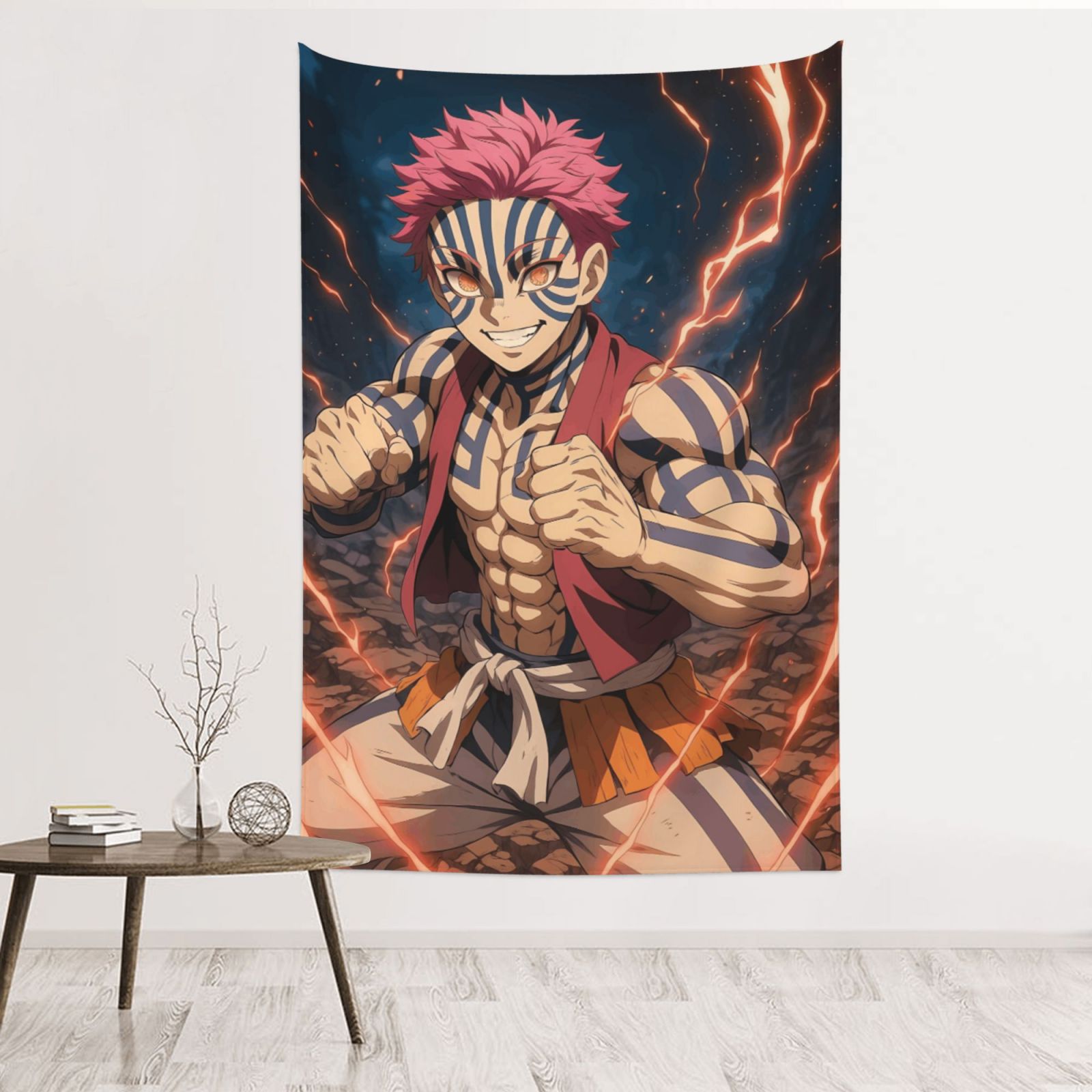 Demon Slayer Akaza Tapestry Wall Hanging Home Decoration Wall Blanket ...