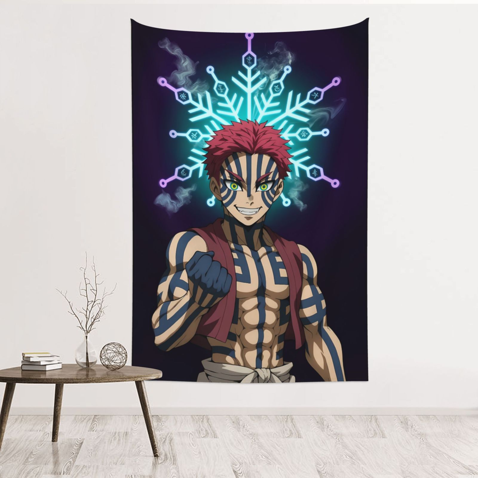 Demon Slayer Akaza Tapestry Wall Hanging Home Decoration Wall Blanket ...