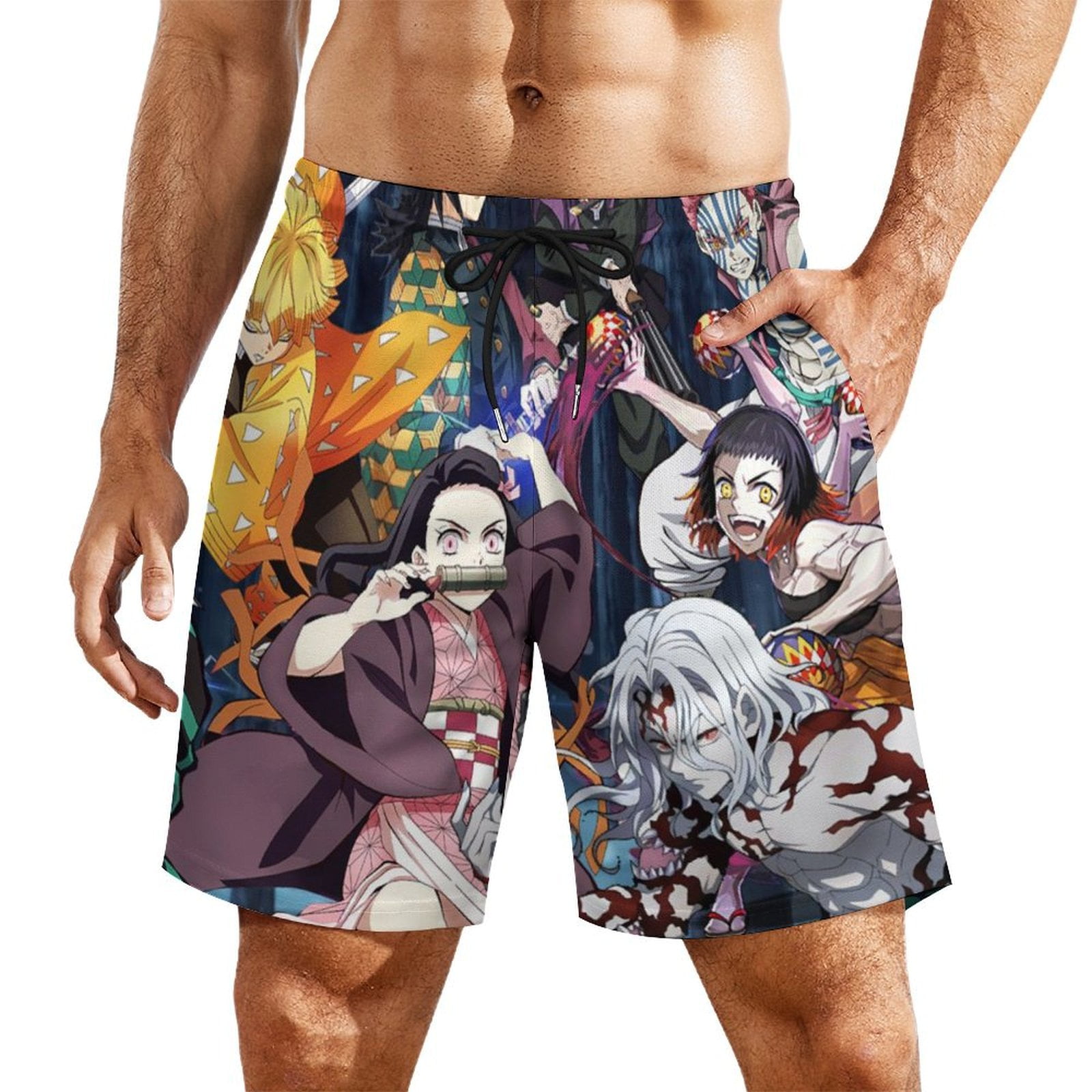 Demon Slayer Animation Men's Board Shorts Swim Trunks Beach Short ...