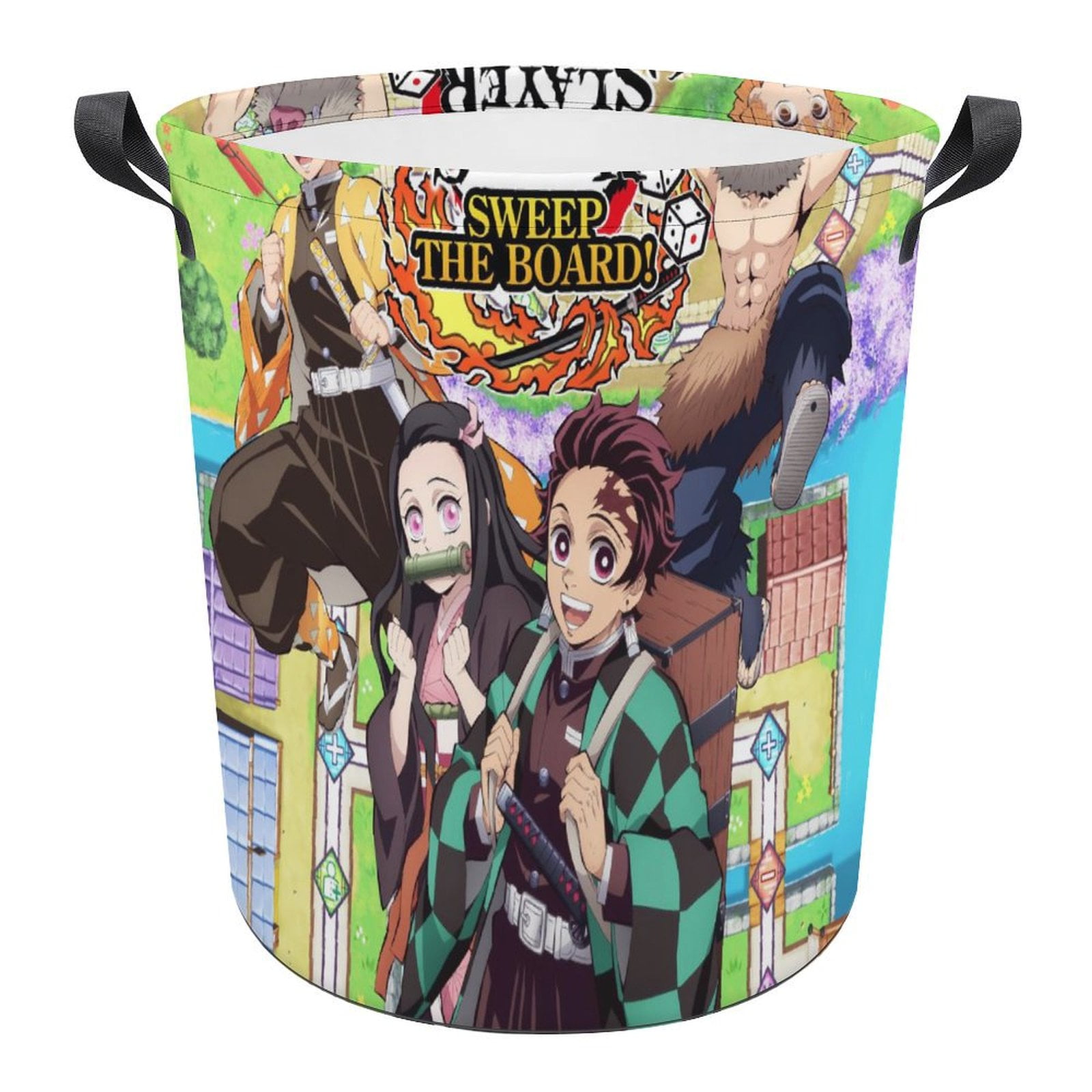 Demon Slayer Anime Game Laundry Hamper Circular Foldable Large Storage ...