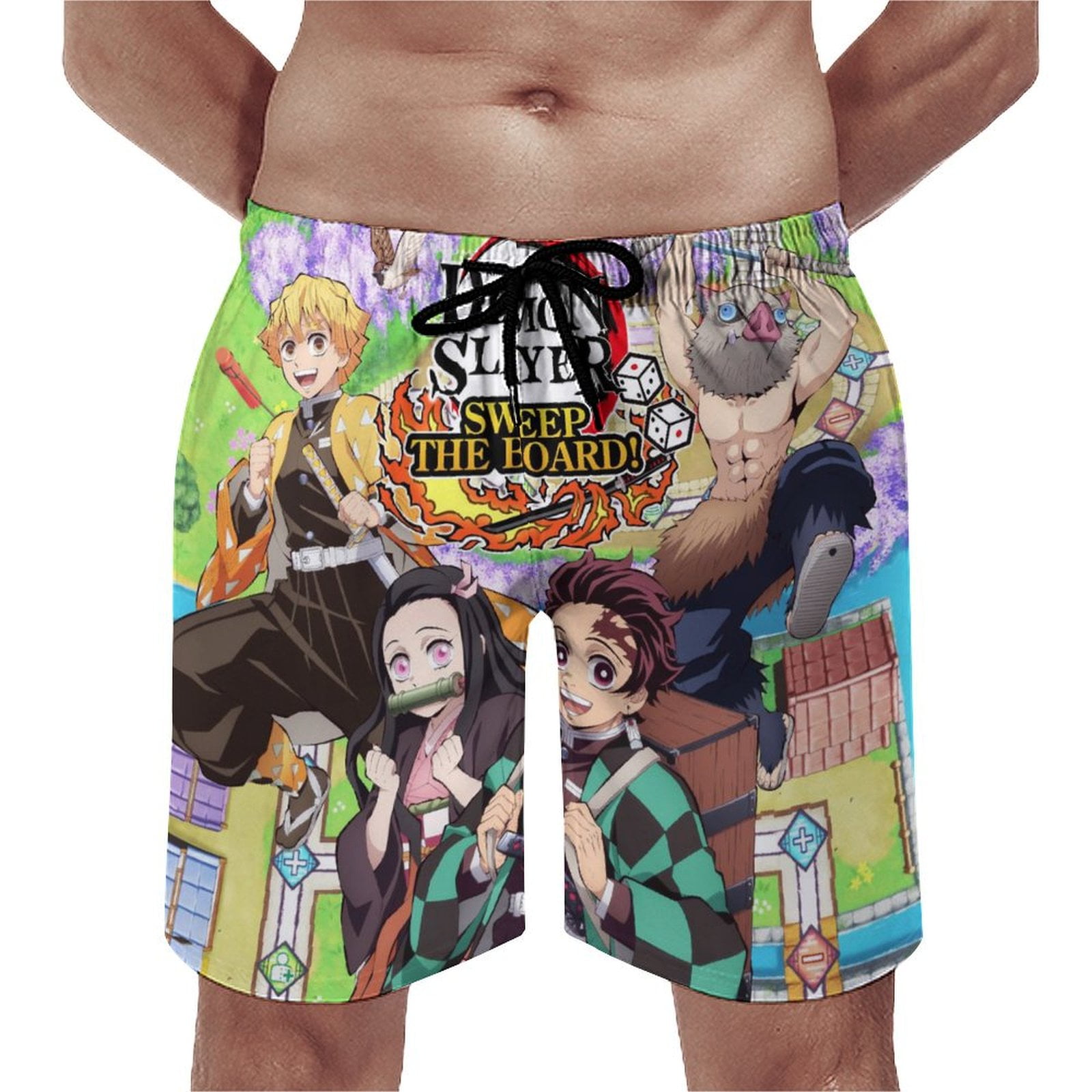 Demon Slayer Anime Game Men's Swim Trunks Quick Dry Beach Board Shorts ...