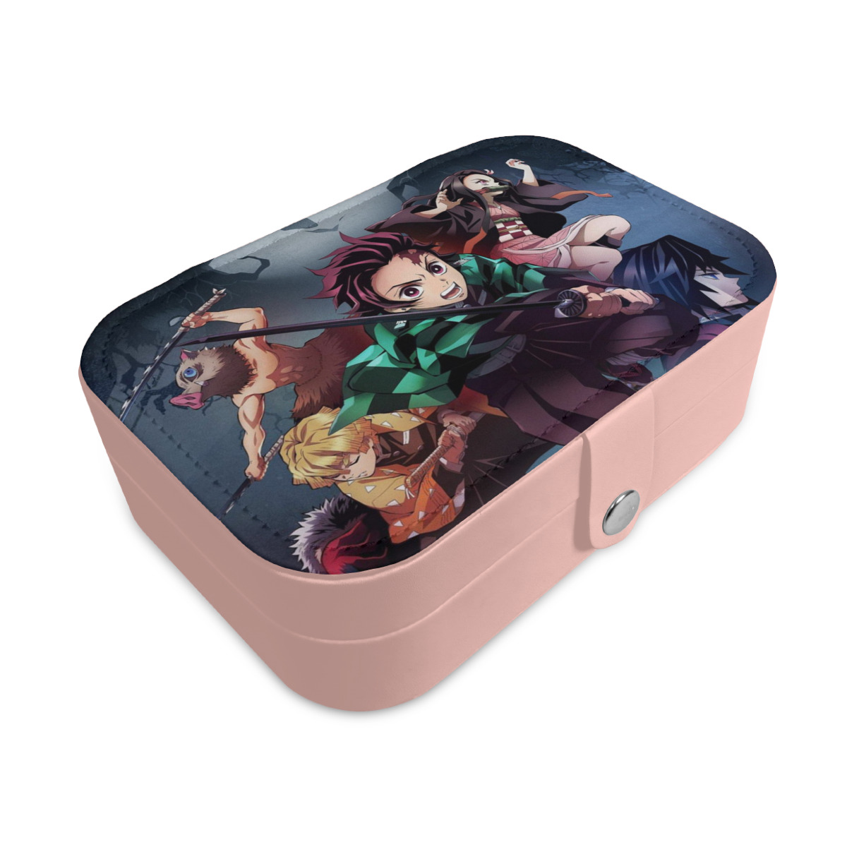 Demon Slayer Anime Jewelry Box Large Capacity Leather Jewelry Storage ...