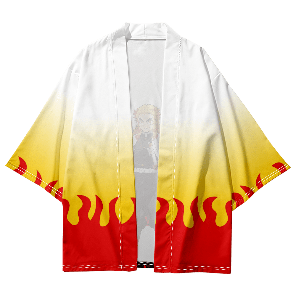 Demon Slayer Anime Kimono Rengoku Kyoujurou Jacket Cardigan Cover for ...