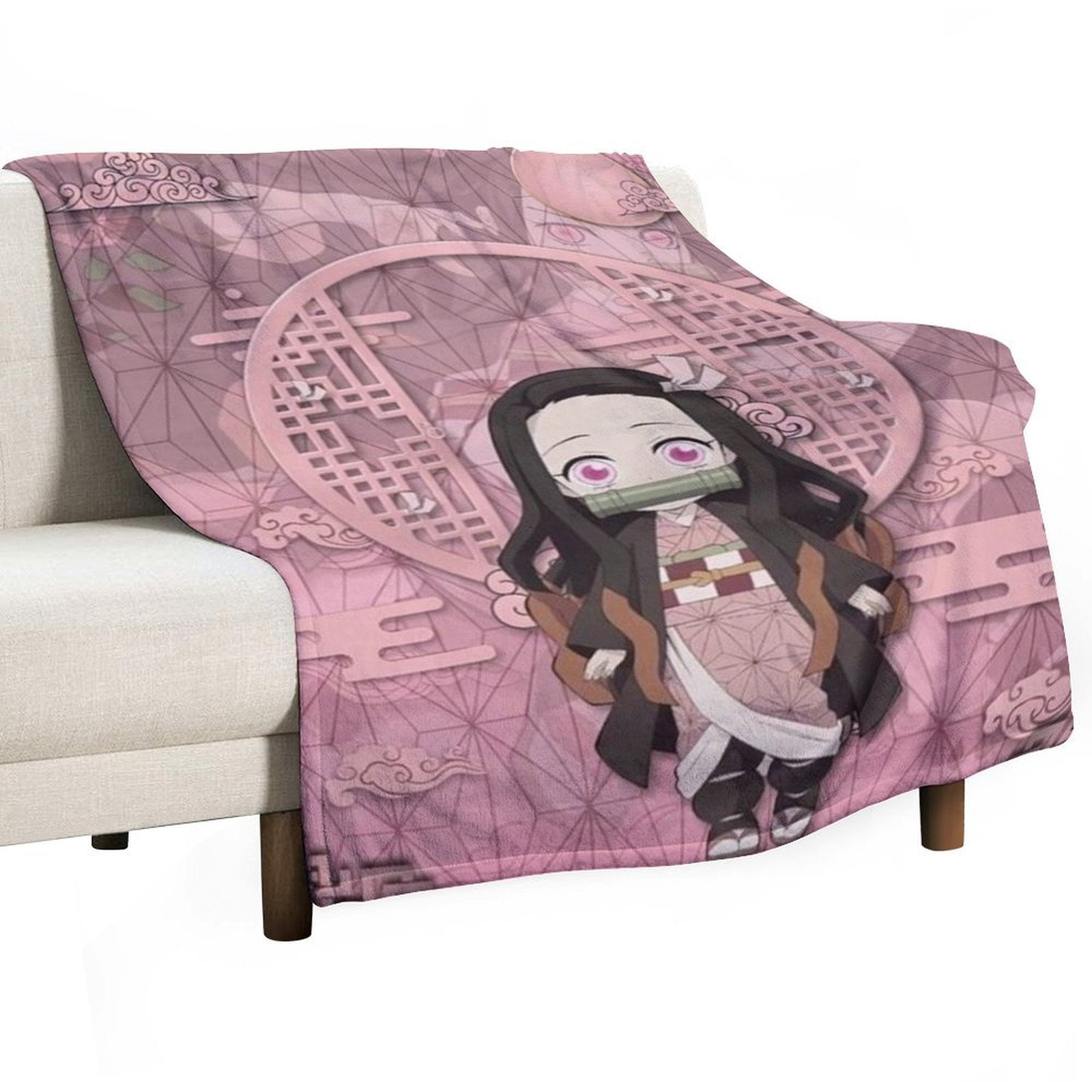 Demon Slayer Anime Nezuko Fuzzy Ultra-Soft Micro Fleece Blanket All ...
