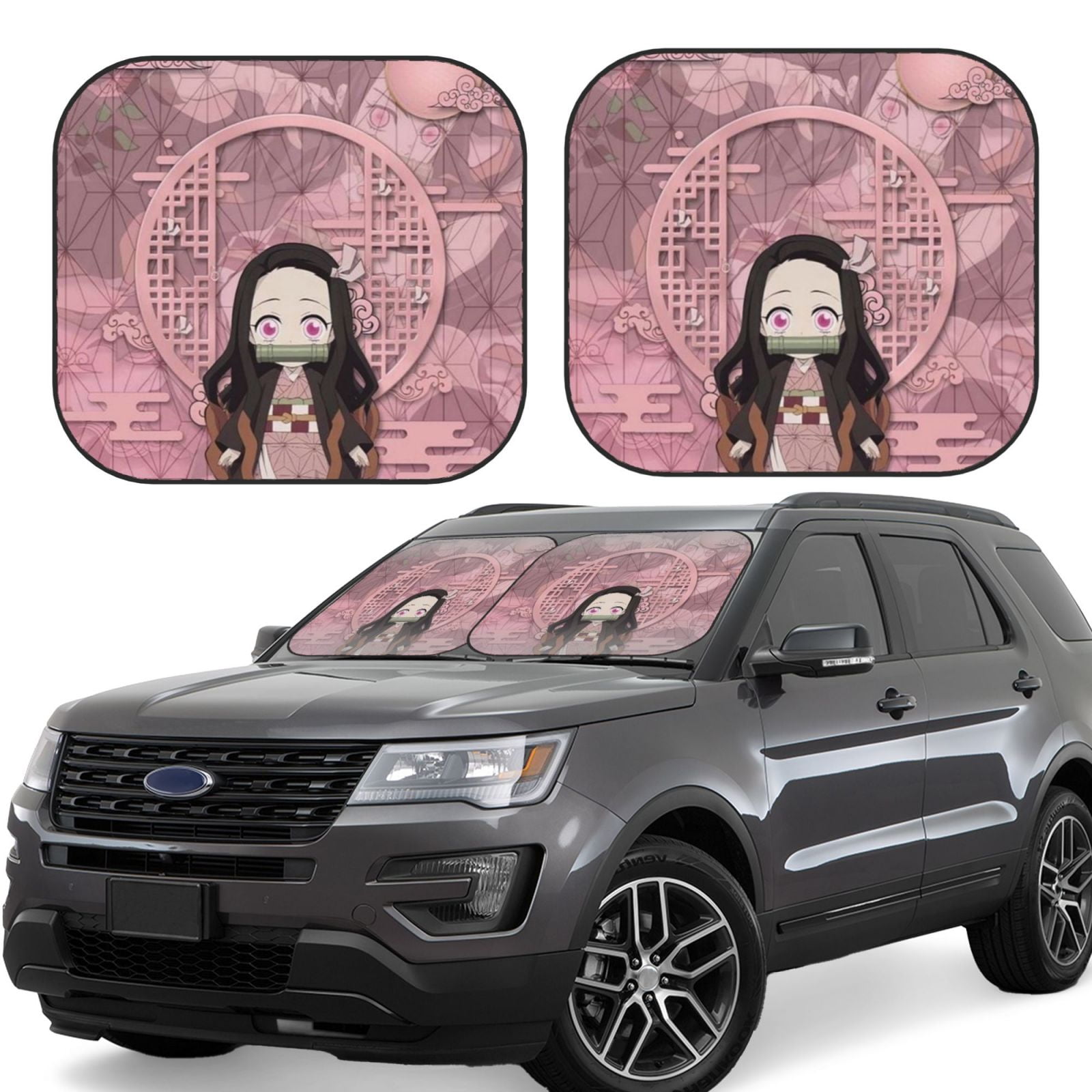 Demon Slayer Anime Nezuko Windshield Sun Shades Foldable Automotive Car ...