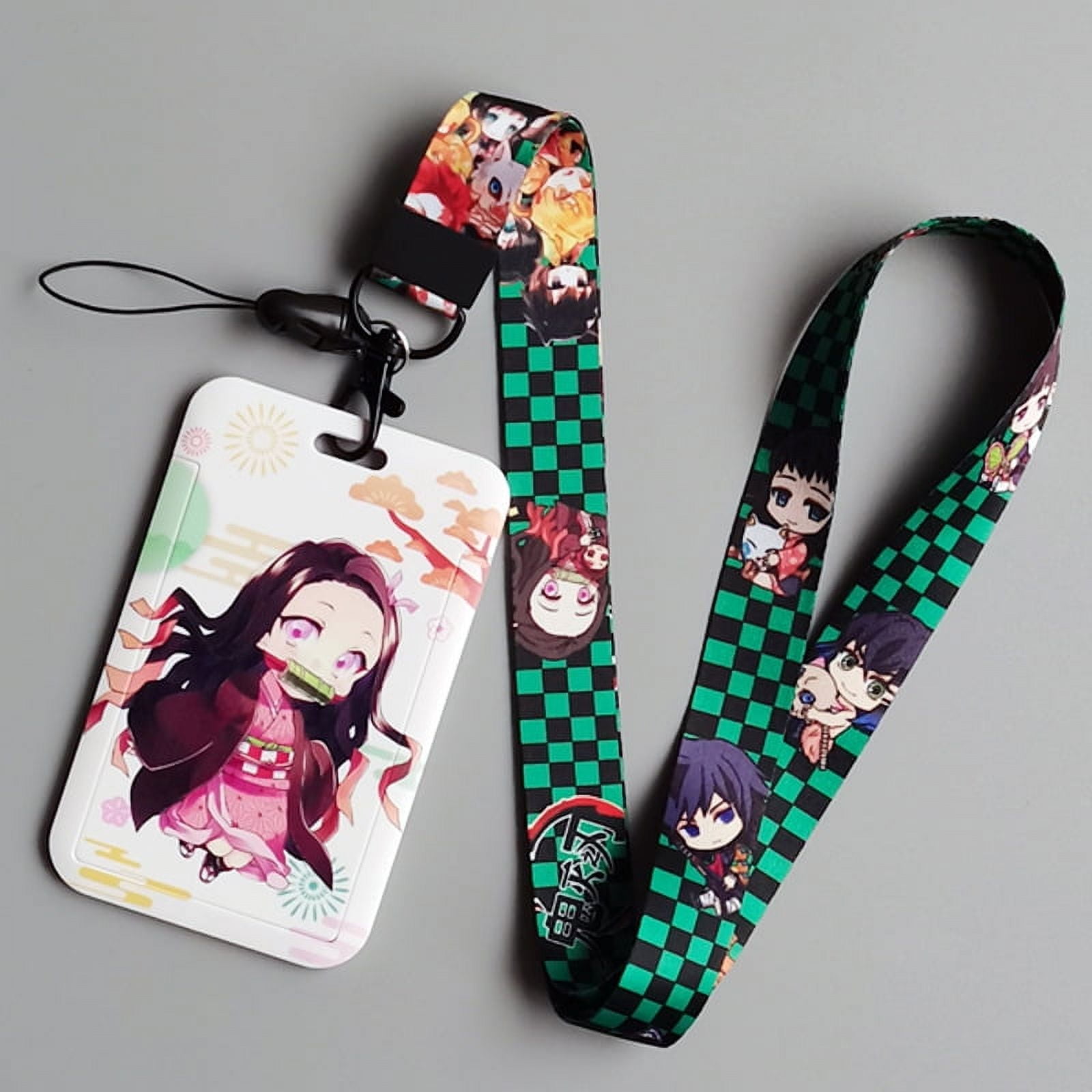 Demon Slayer Anime Style Bus Passcard Wallet with Lanyard for School ...