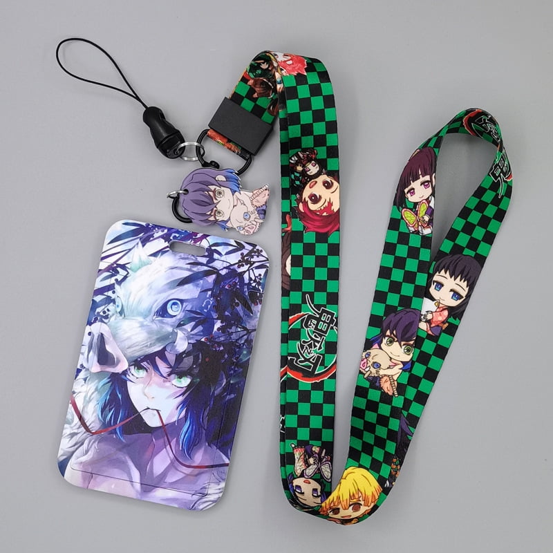 Demon Slayer Anime Style Bus Passcard Wallet with Lanyard for School ...