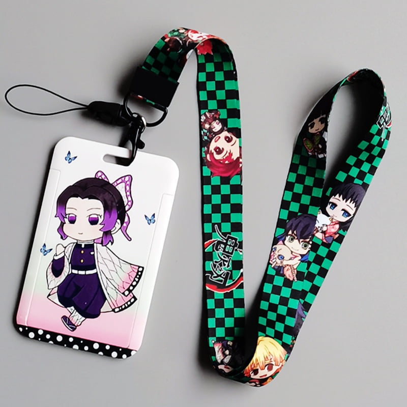 Demon Slayer Anime Style Bus Passcard Wallet with Lanyard for School ...