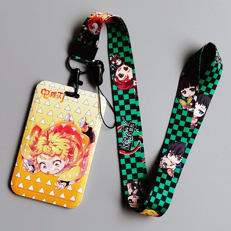 Demon Slayer Anime Style Bus Passcard Wallet with Lanyard for School ...