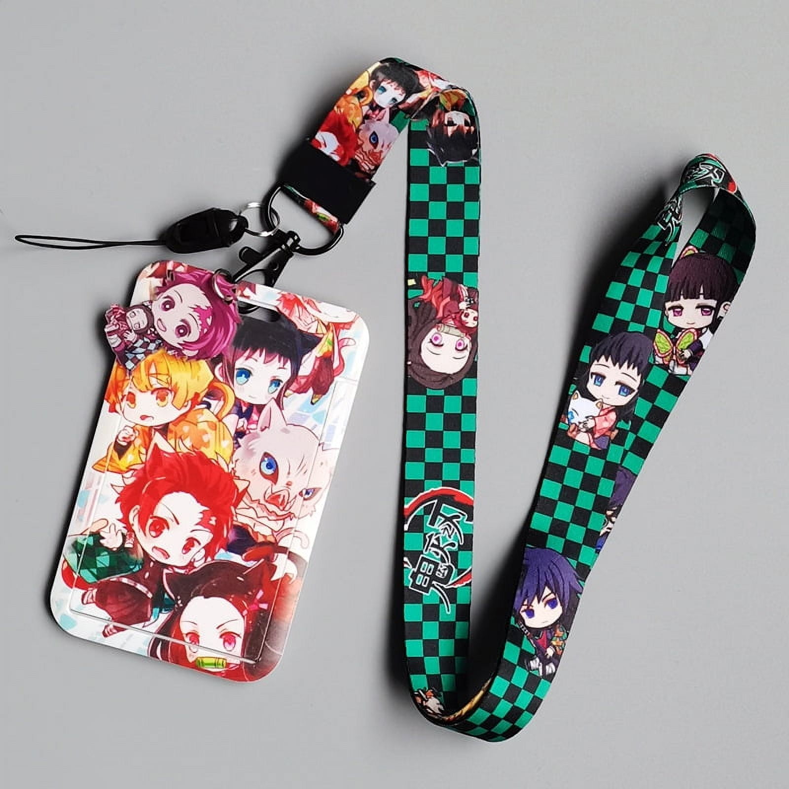 Demon Slayer Anime Style Bus Passcard Wallet with Lanyard for School ...