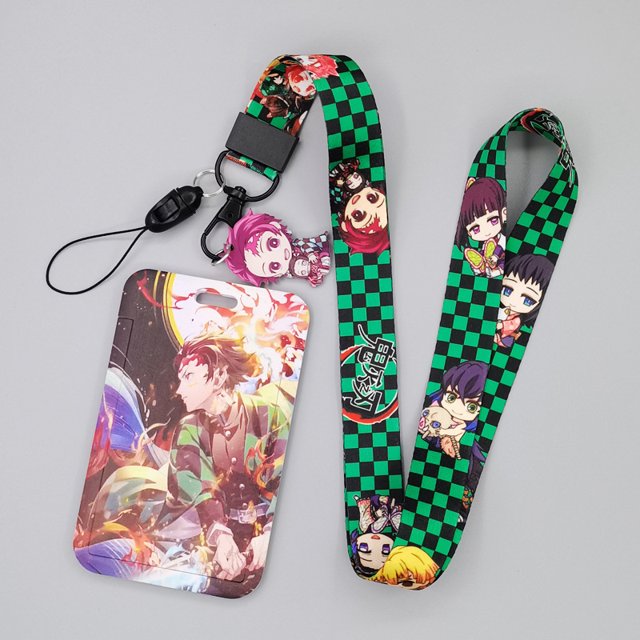 Demon Slayer Anime Style Bus Passcard Wallet with Lanyard for School ...