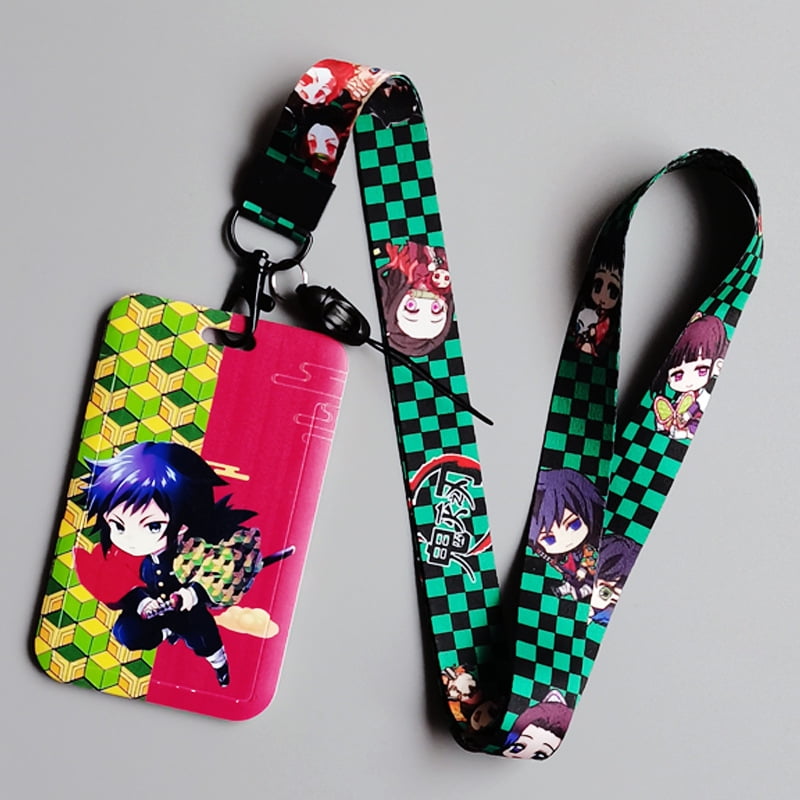 Demon Slayer Anime Style Bus Passcard Wallet with Lanyard for School ...