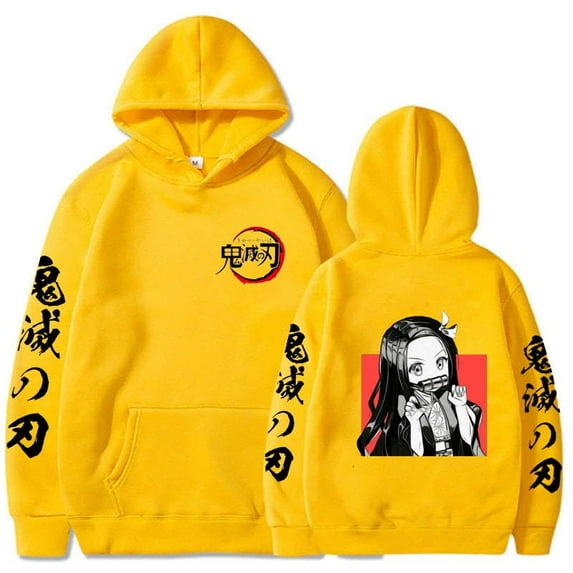 Demon Slayer Anime-Style Graphic Hoodie, Casual Pullover Sweatshirt ...