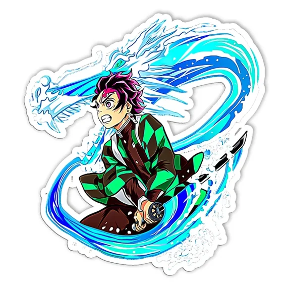 Demon Slayer Anime Tanjiro Kamado Kimetsu No Yaiba Sticker Phone Decal ...