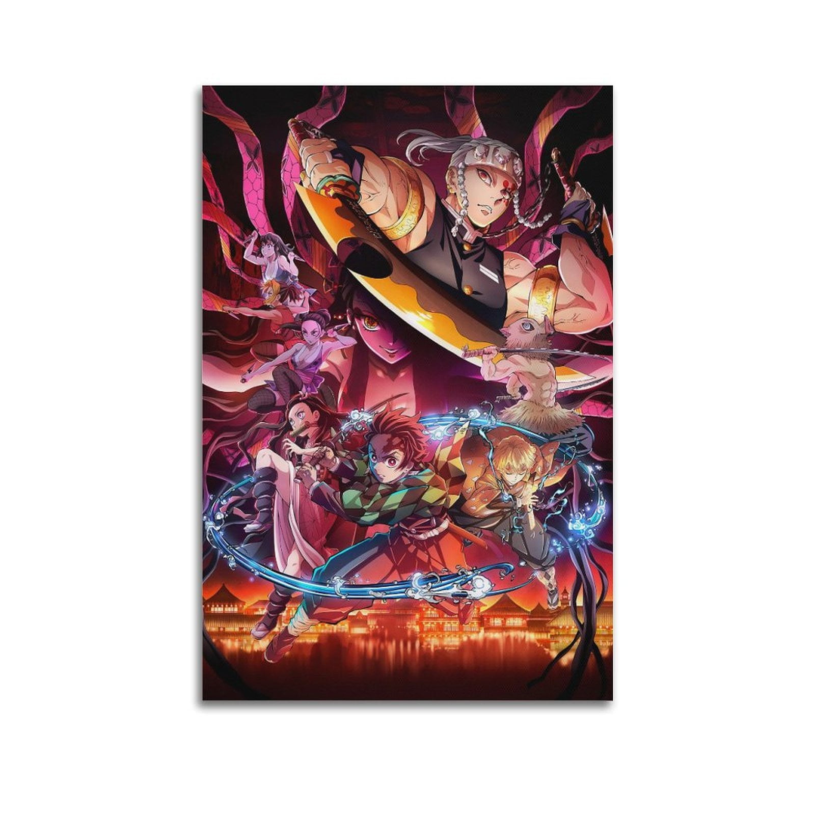 Demon Slayer Anime Tanjirou Zenitsu Nezuko Inosuke Painting Vintage ...