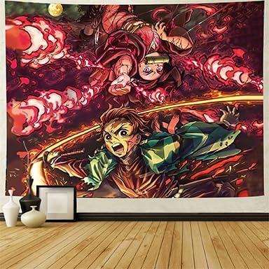 Demon Slayer-Anime-Tapestry-Poster, A Large Mural Scroll Suitable For ...