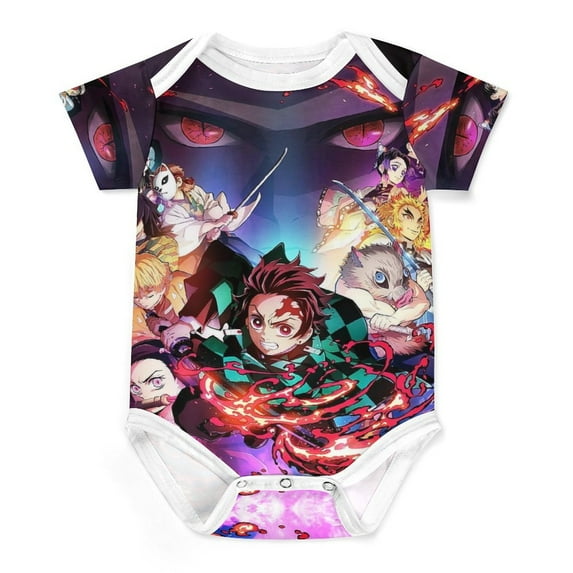 Demon Slayer Baby Boy Girl Short Sleeve Rompers Bodysuit One Piece ...