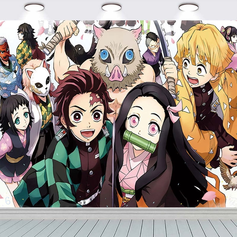 Demon Slayer Backdrop Background Banner Taspestry Wall Decor Birthday ...