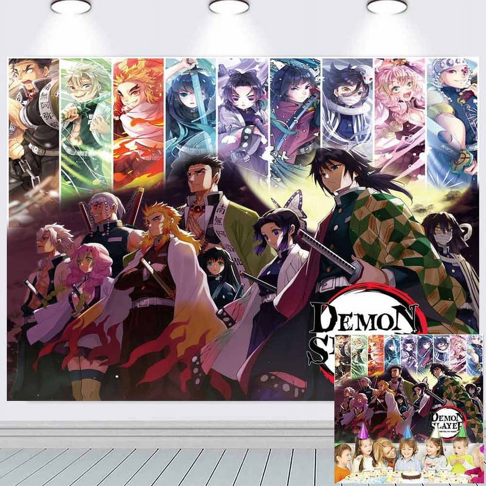 Demon Slayer Backdrop Banner Party Supplies Post Birthday Decorations ...