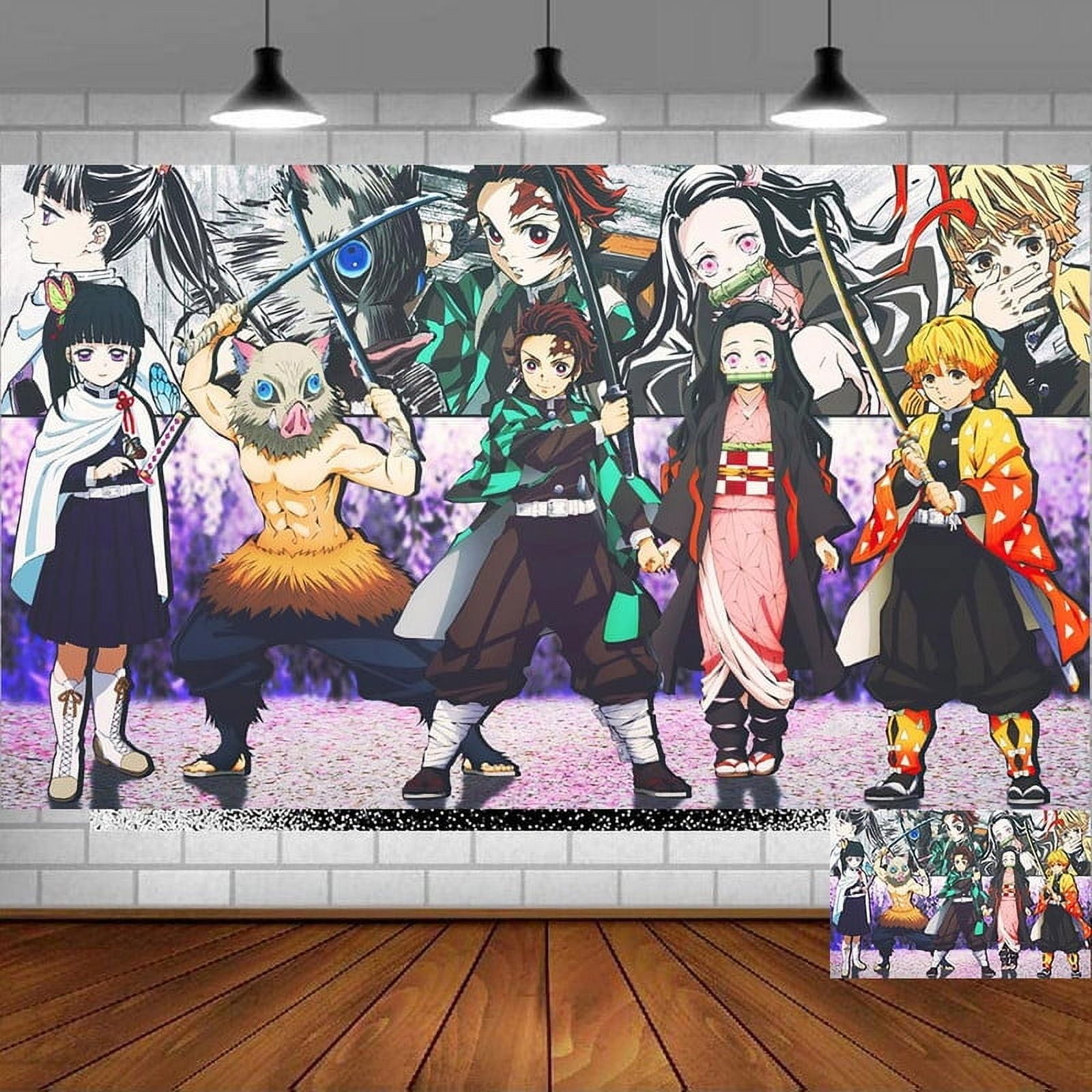 Demon Slayer Backdrop Banner Party Supplies Poster Movie Theme ...