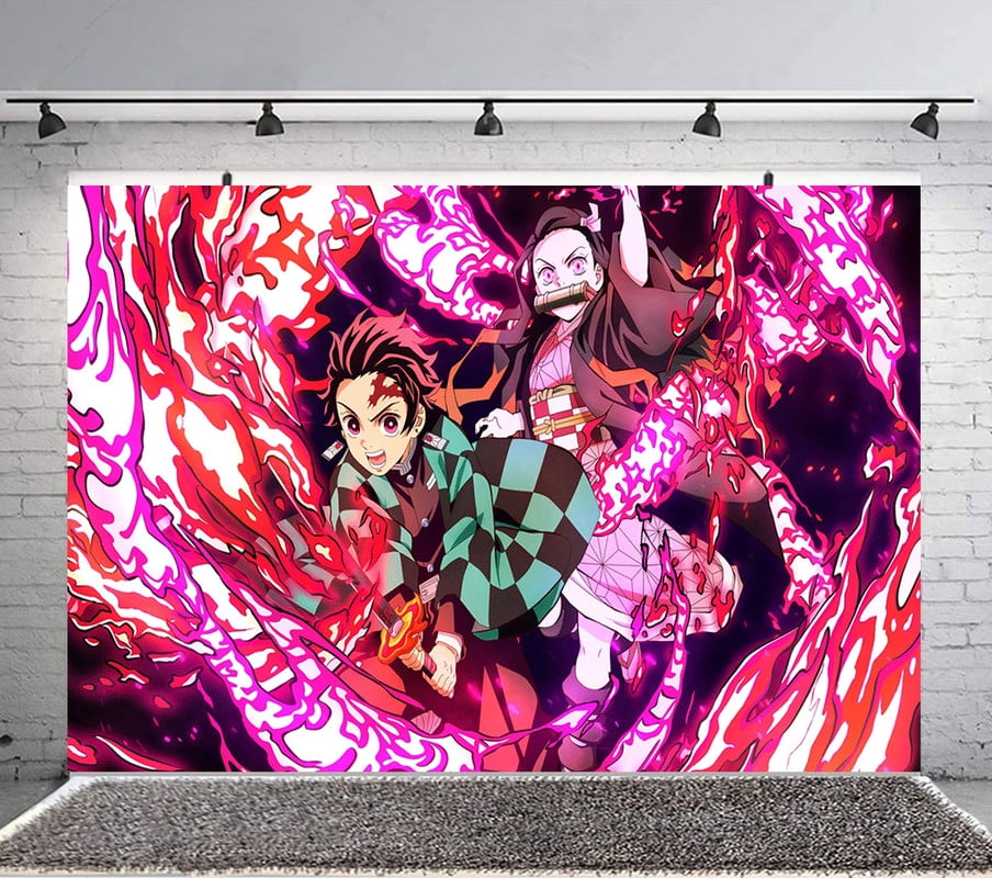 Demon Slayer Backdrop Banner Party Supplies Poster Movie Theme ...