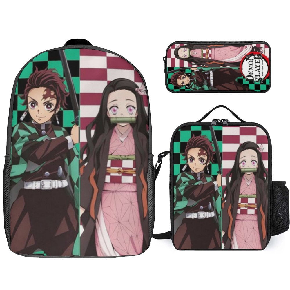 Demon Slayer Backpack 3 Piece Set Travel Daypack Combination, Back to ...