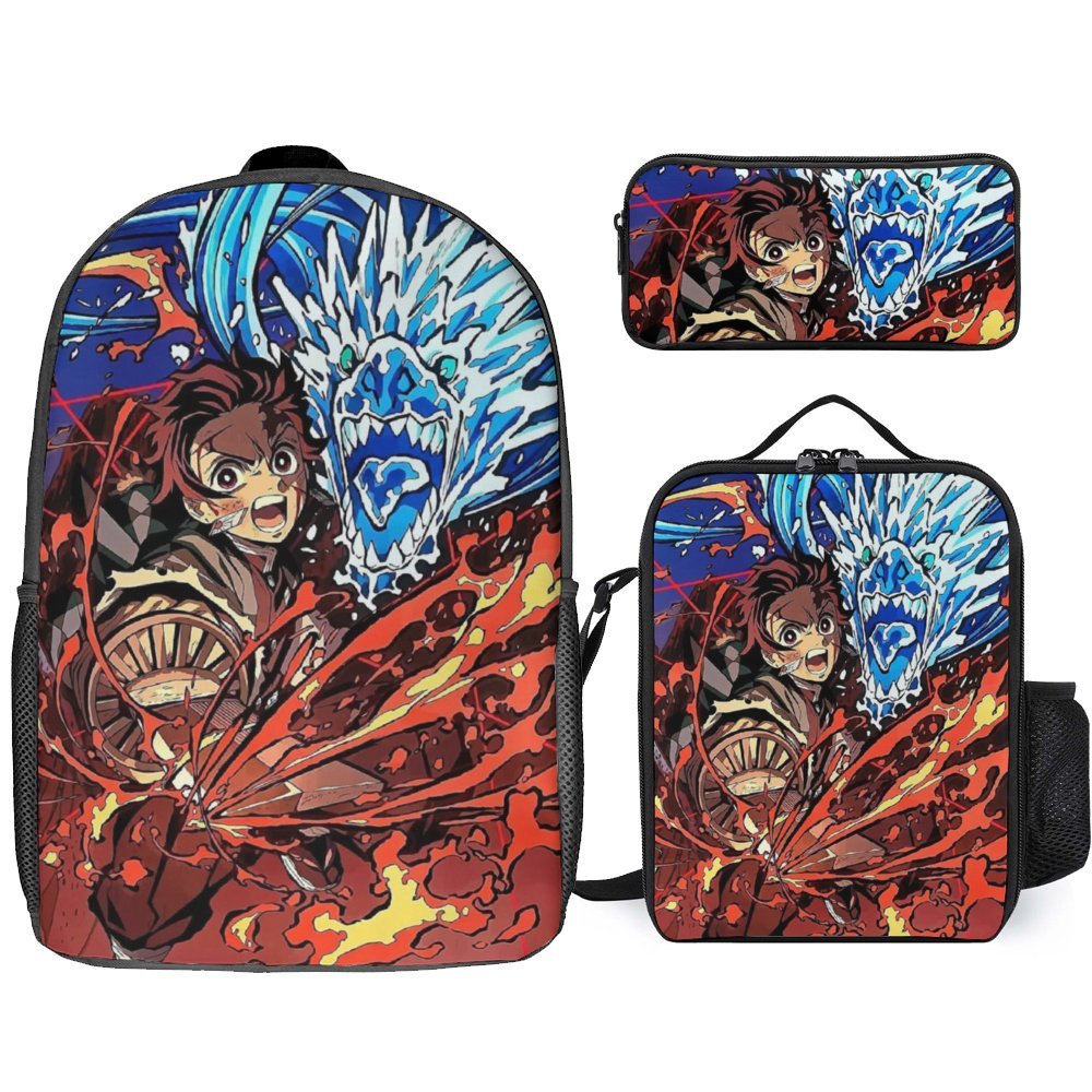 Demon Slayer Backpack 3 Piece Set Travel Daypack Combination, Back to ...