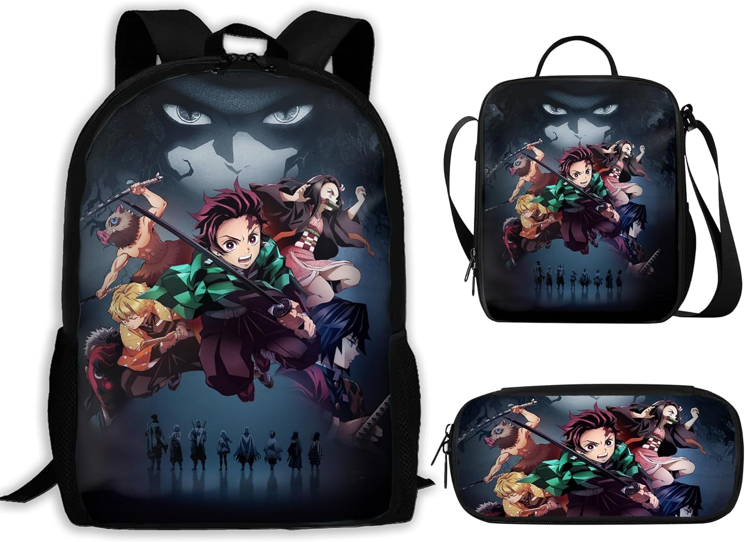 Demon Slayer: Kimetsu no Yaiba Backpack Set, 3PCS, 16in, with Lunch Bag ...