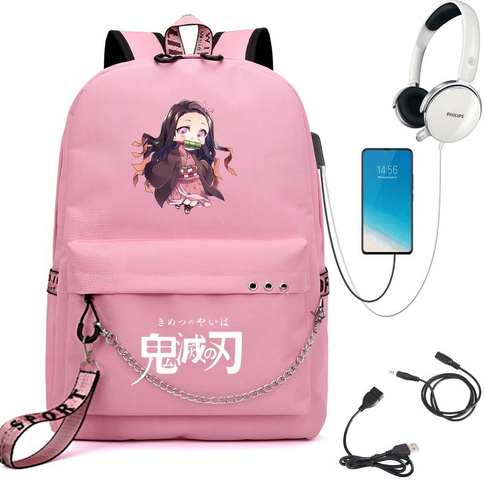 Demon Slayer Backpack Anime Nezuko Tanjirou Backpack Bag Demon Slayer