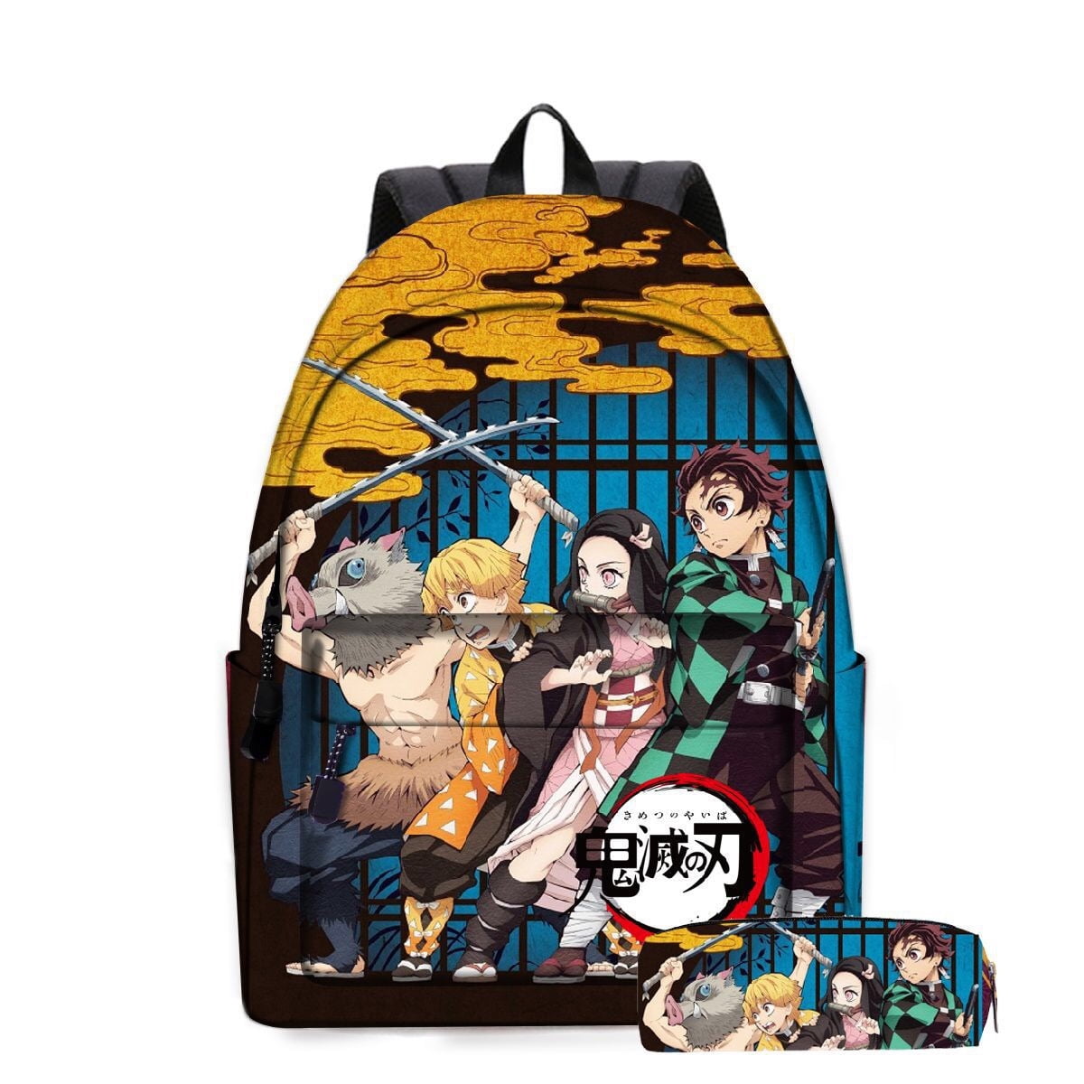 Demon Slayer Backpack Set,Lightweight Durable Polyester Backpacks with ...